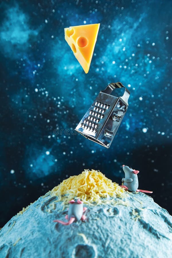 Levitating Grater and a Piece of Cheese Stock Illustration ...