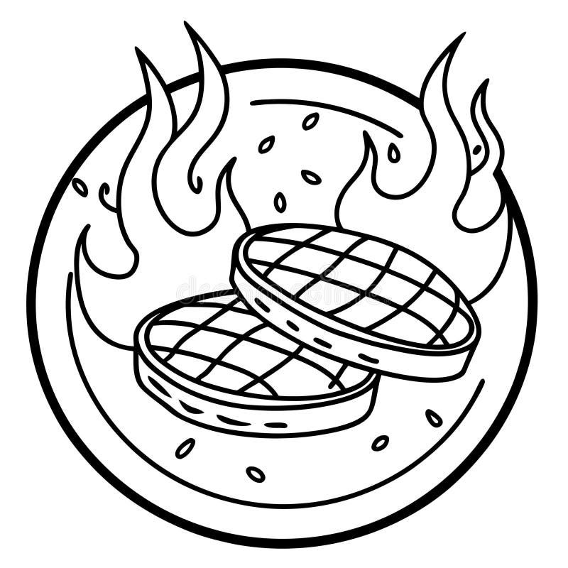 Levitating Grilled Steaks or Burger Chops with Chili Pepper and Fire ...