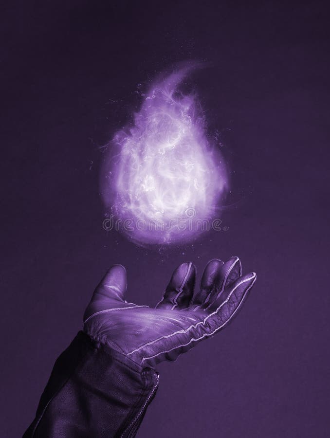Levitating Magic Fire Flame on a Special Glove Stock Photo - Image of ...