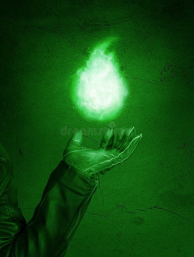Levitating Magic Fire Flame on a Special Glove Stock Photo - Image of ...