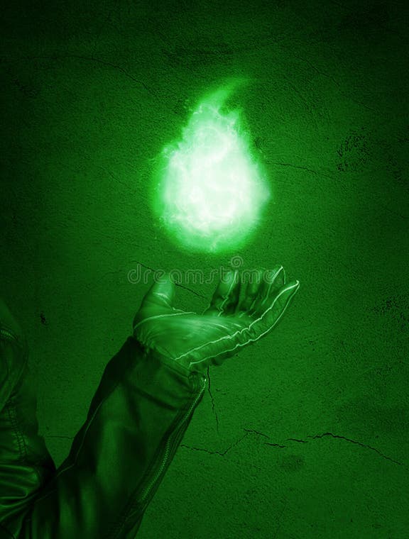 Levitating Magic Fire Flame on a Special Glove Stock Photo - Image of ...