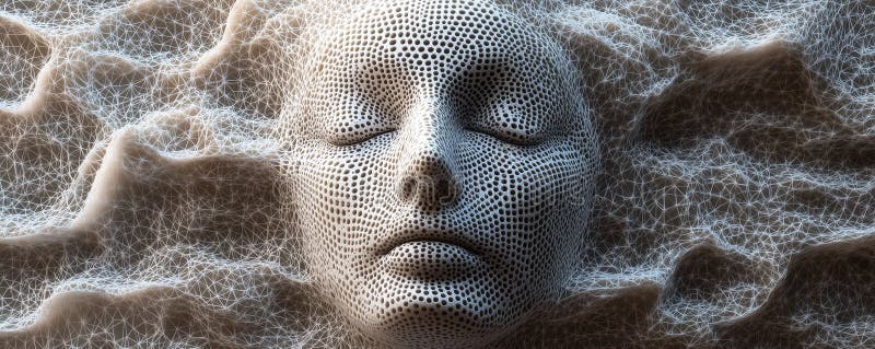 Levitating Mask Made of Thousands of Tiny Elements Creating an Ethereal ...