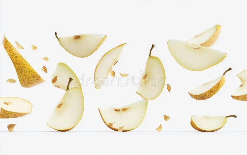 Levitating Pear Slices with Floating Seeds Generative AI Stock ...