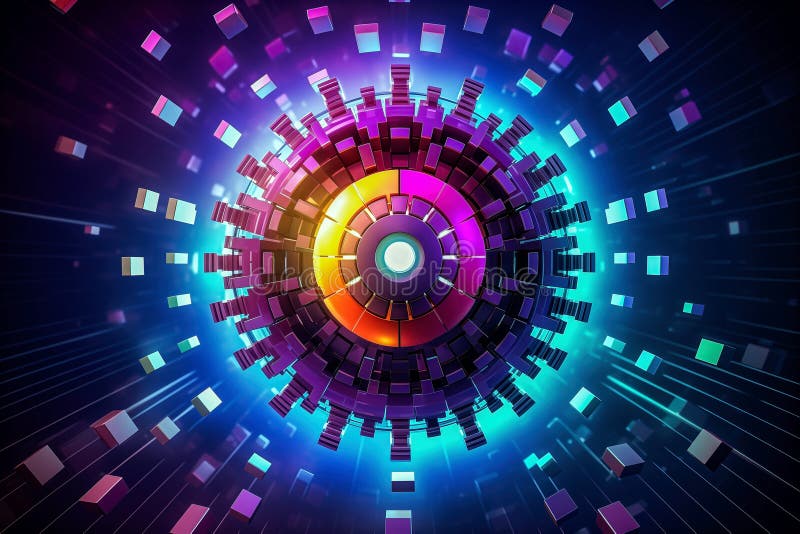 Levitating Sphere of Interlocking AI Gears on a Vibrant Gradient ...