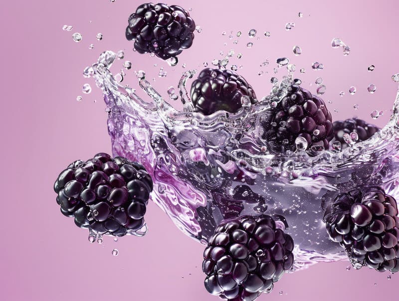 Levitating and Splashing Raspberry Clusters Separated Stock Photo ...