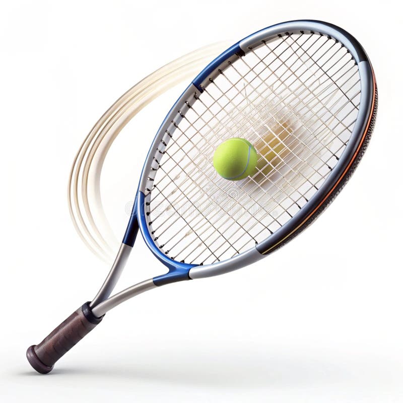 Levitating Tennis Racket with Animated Strings Stock Illustration ...