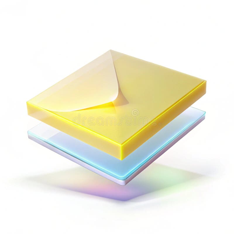 Levitating Transparent Sticky Note Pad with Animated Glow Effect Stock ...