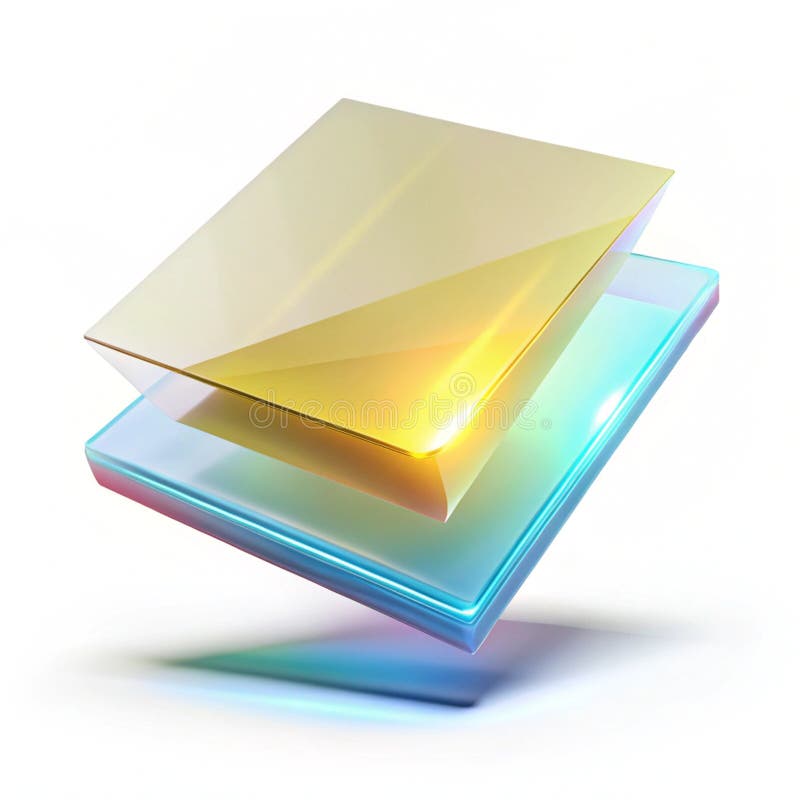 Levitating Transparent Sticky Note Pad with Animated Glow Effect Stock ...