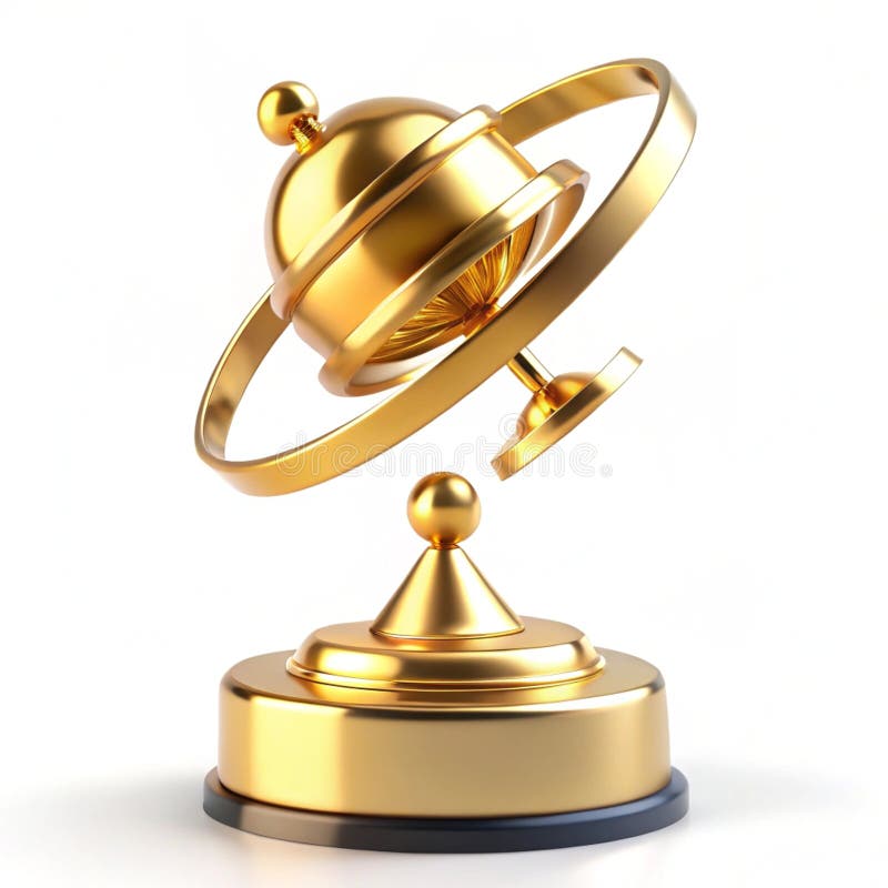 Levitating Trophy with Rotating Golden Elements Stock Illustration ...
