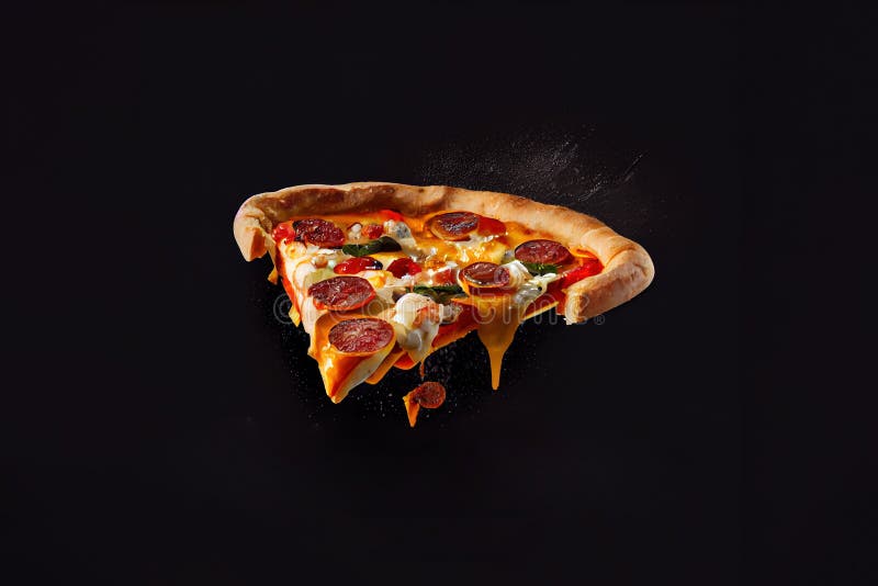 Levitation part of pizza. stock illustration. Illustration of pizza ...