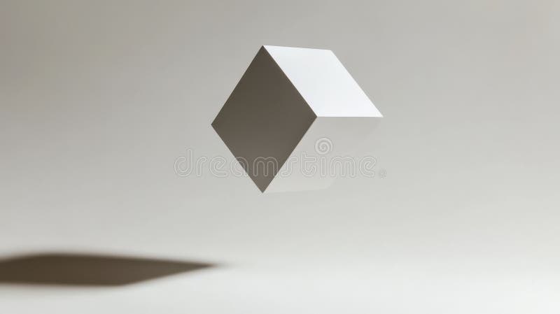 Levitation of White Cube Against Gray Background Stock Illustration ...