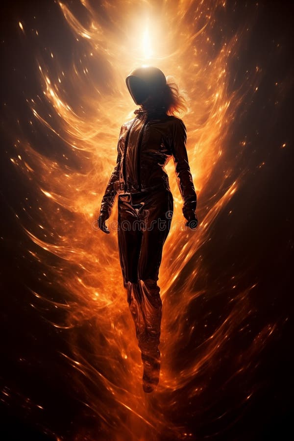 Levitation of a Woman in Outer Space, in the Rays of Light Effects ...