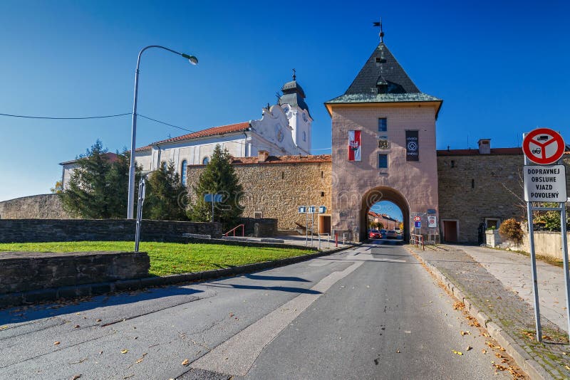Levoca-city gates stock image. Image of walls, bastion - 166942541