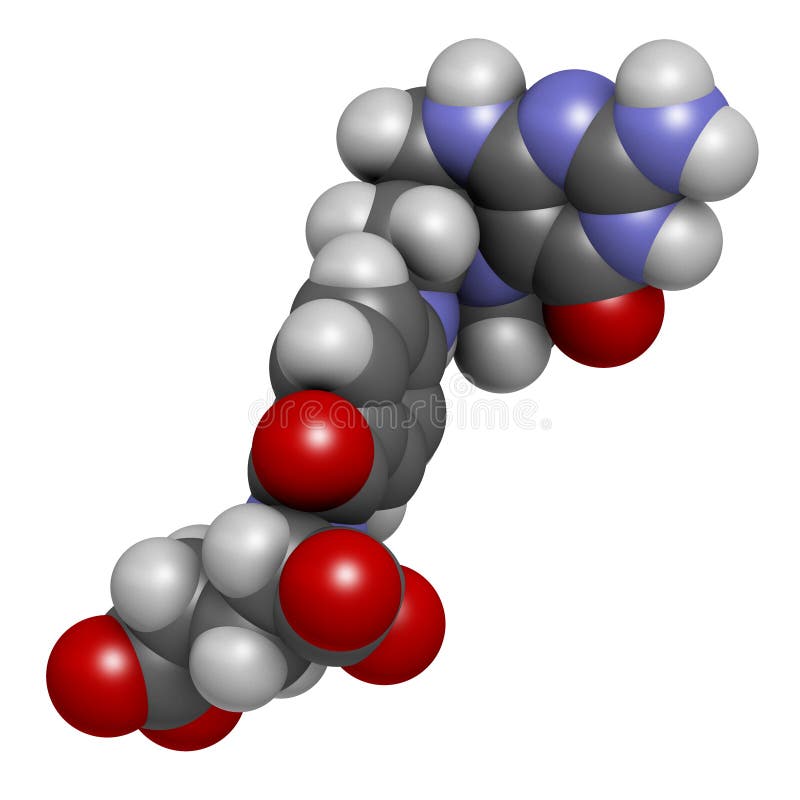 Levomefolic Acid or 5-methyltetrahydrofolate Molecule. 3D Rendering ...