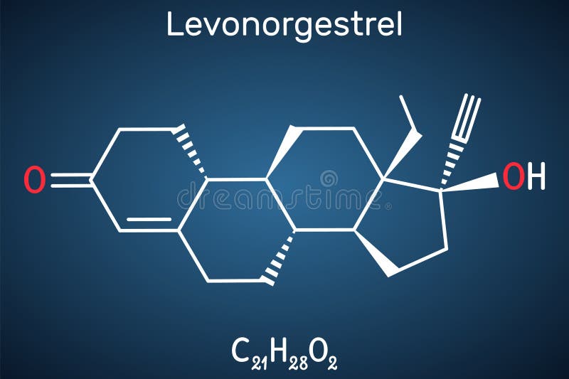 Levonorgestrel Contraceptive Pill Drug Molecule. Skeletal Formula ...