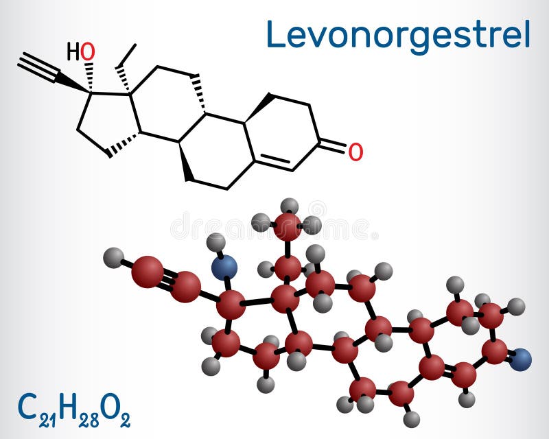 Levonorgestrel Progestin Molecule. it is Synthetic Progestogen ...