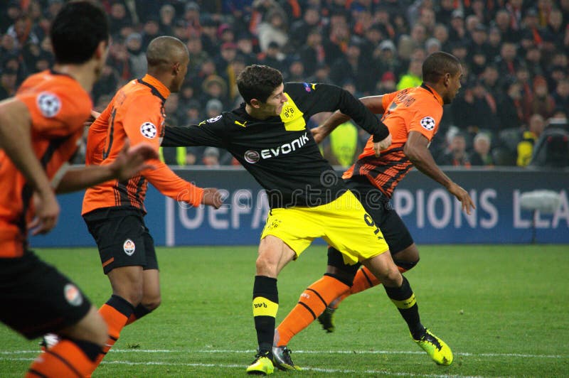 Lewandowski in Action during a Match of the Champions League Editorial ...