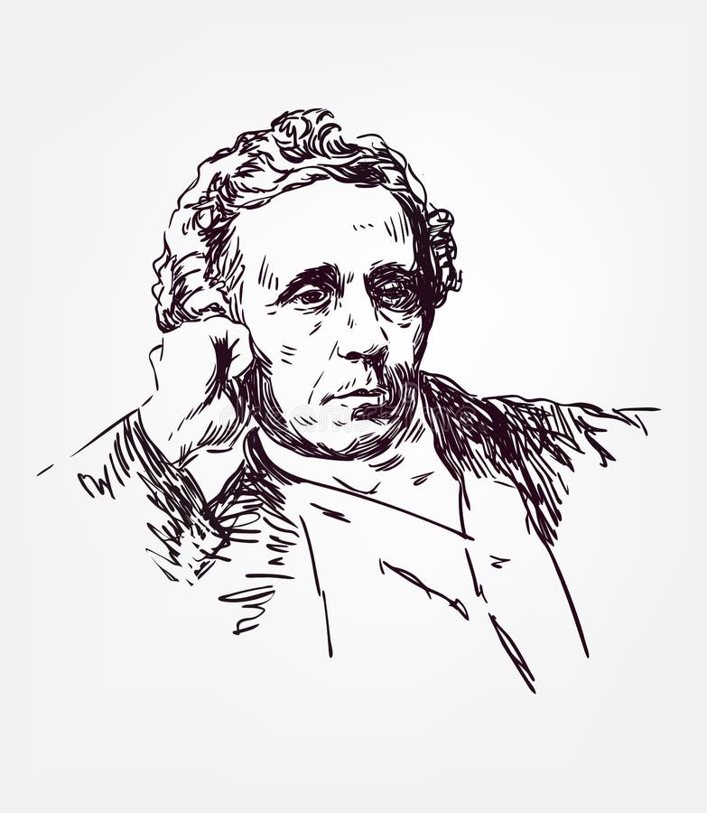 Lewis Carroll Vector Sketch Illustration Portrait Editorial Stock Image ...