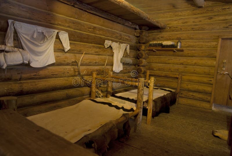 Lewis and Clarks Quarters Fort Clatsop Stock Image - Image of cabin ...