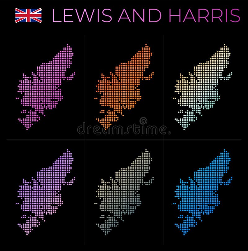 Lewis and Harris Dotted Map Set. Stock Vector - Illustration of britain ...