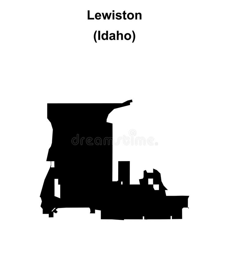 Lewiston outline map stock vector. Illustration of silhouette - 357273750