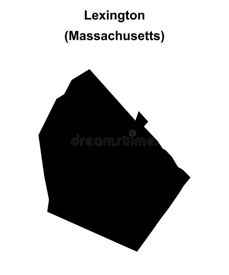 Lexington outline map stock vector. Illustration of massachusetts ...