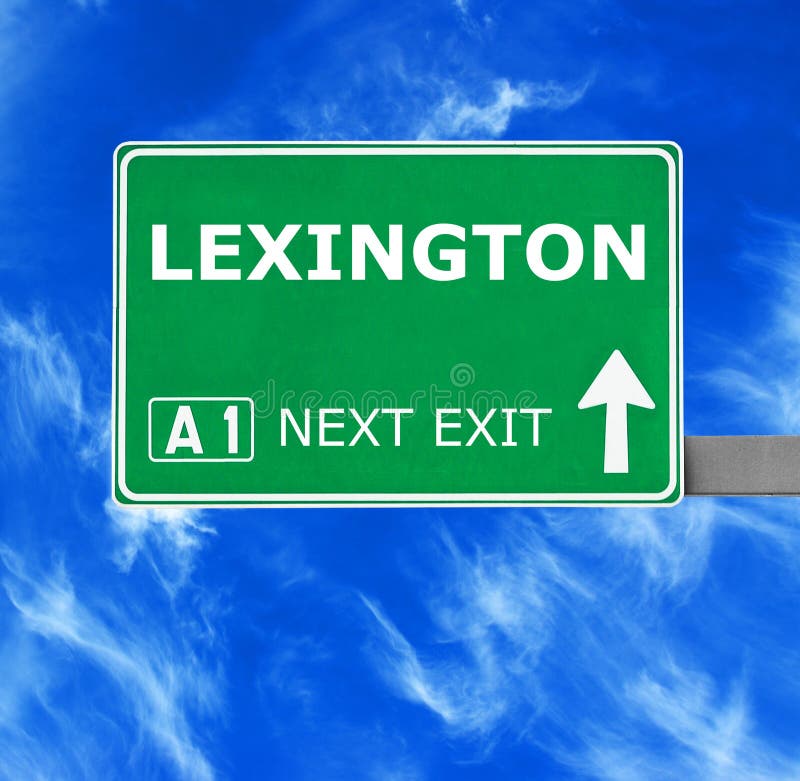 LEXINGTON Road Sign Against Clear Blue Sky Stock Image - Image of ...
