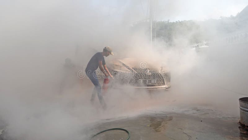 A Lexus car caught fire editorial stock photo. Image of burnt - 287628873