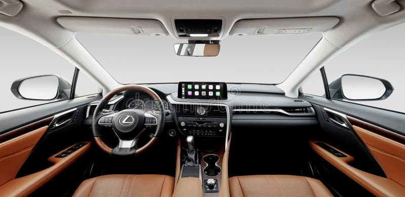 Lexus RX Interior with Tan Leather. Editorial Stock Image - Image of ...