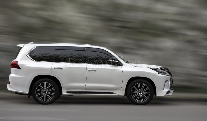 Lexus white car. stock photo. Image of movement, motion - 245458306