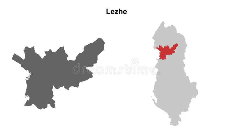 Lezhe outline map stock vector. Illustration of atlas - 378837160