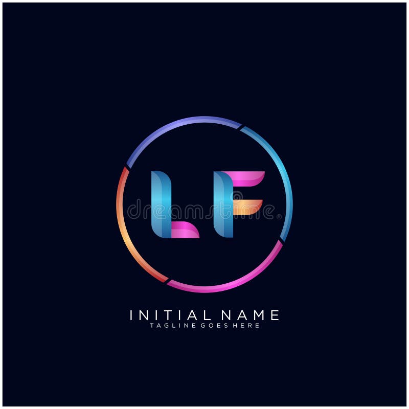 LF Letter Logo Icon Design Template Elements Stock Vector ...