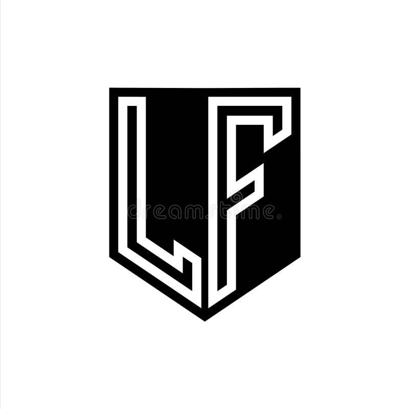 LF Logo Monogram Shield Geometric White Line Inside Black Shield Color ...