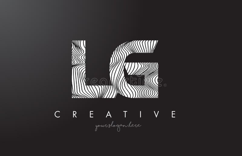 LG L G Letter Logo with Zebra Lines Texture Design Vector. Stock Vector ...