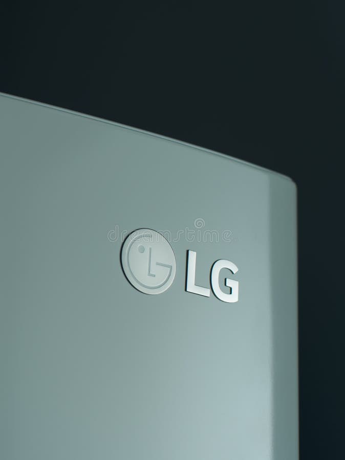 LG logo on freezer editorial photography. Image of electric - 175060537