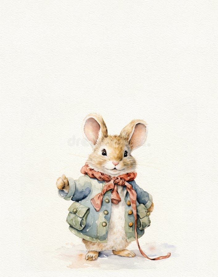 Watercolor Drawing of a Bunny on Winter Holidays, Christmas Bunny Stock ...
