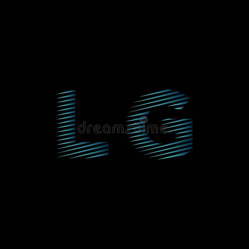 LG Monogram Lines Style Blue Light Vector Stock Vector - Illustration ...