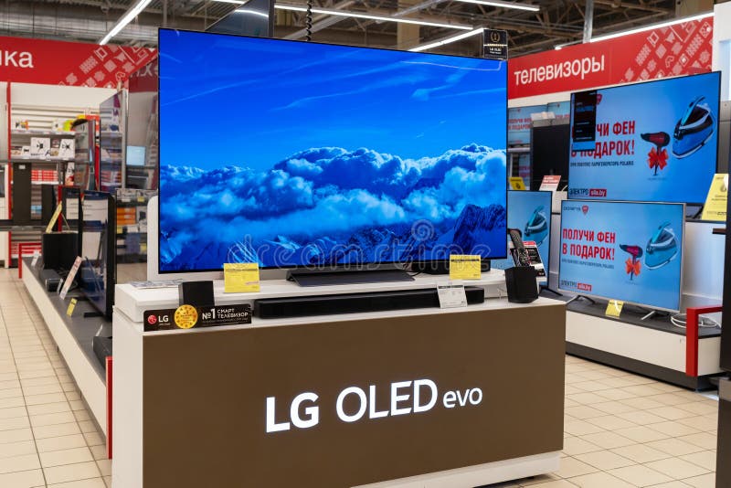 LG TV Inside Electronics Store. Minsk, Belarus, 2023 Editorial Photo ...