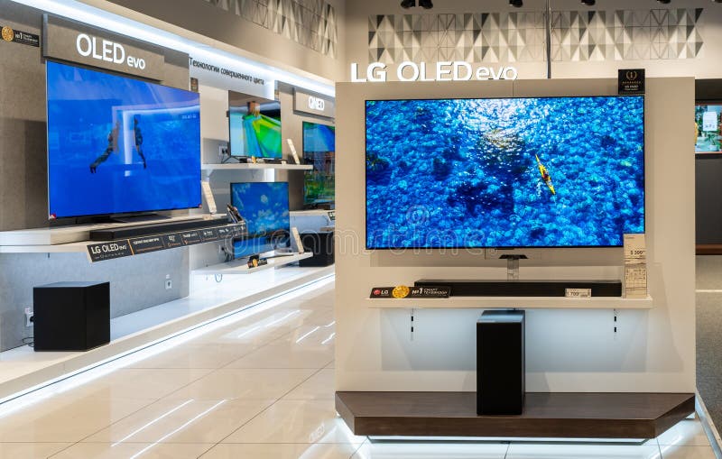 LG TVs in Electronics Store. Minsk, Belarus - February 9, 2024 ...