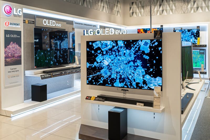 LG TVs in Electronics Store. Minsk, Belarus - February 9, 2024 ...