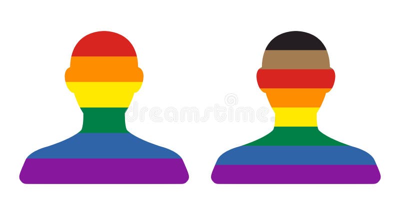 Set of LGBT Avatar Icon. Pride Flag Human Symbol Stock Vector ...