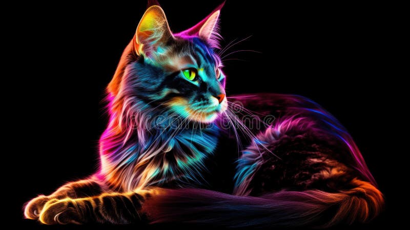 LGBT Cat Created with Generative AI Technology Stock Illustration ...