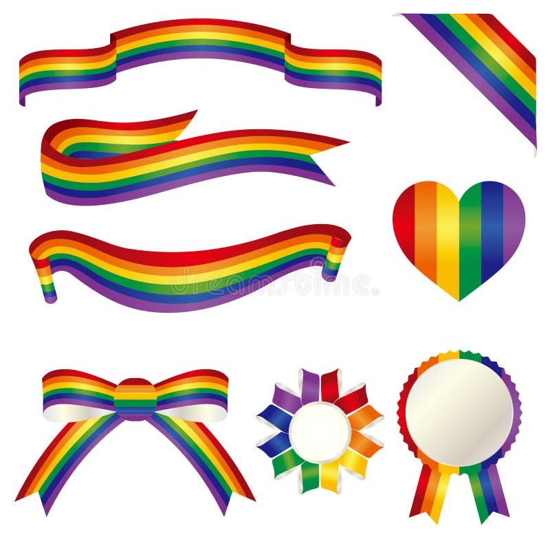 LGBT 6 Colors Rainbow Color Ribbon Material Set Stock Vector ...
