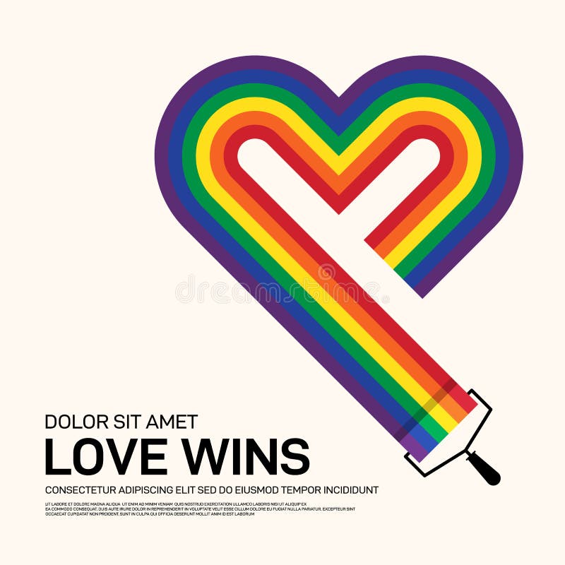 LGBT Community Poster Design Template Background with Rainbow Colored ...