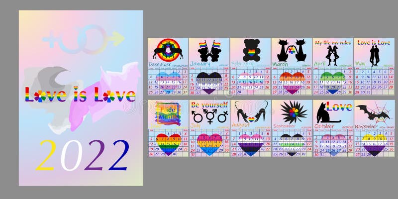Lgbt Community Pride Calendar Stock Vector - Illustration of ...