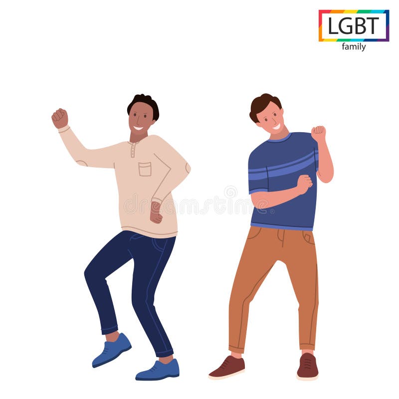 LGBT Family Two Men Have Fun Dancing - Vector Stock Vector ...