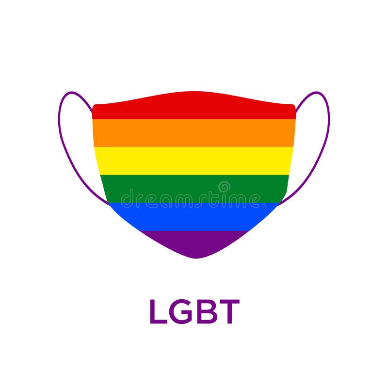 LGBT flag face mask stock illustration. Illustration of rainbow - 182132910