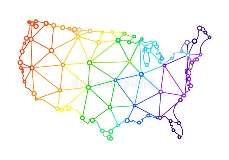 The LGBT Flag in the Form of a Map of the United States of America ...