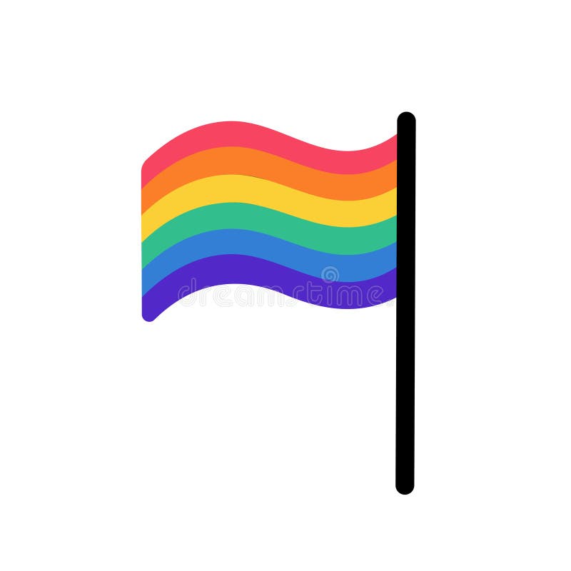 Lgbt Flag Icon Rainbow Colored Flag Lgbt Sticker In Doodle Style