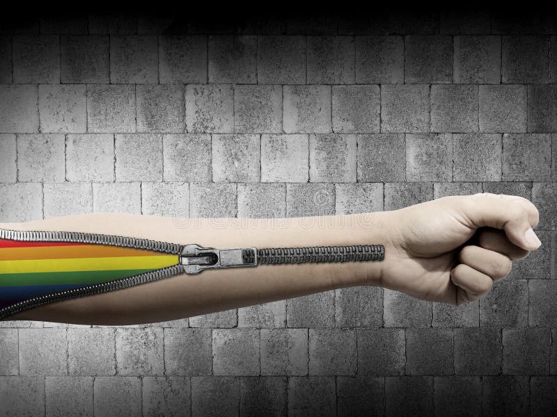 LGBT Flag Inside the Skin stock image. Image of thumb - 57397941
